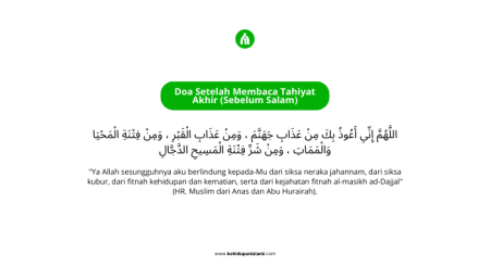 Bacaan Doa Tahiyat Awal dan Tahiyat Akhir dalam Shalat